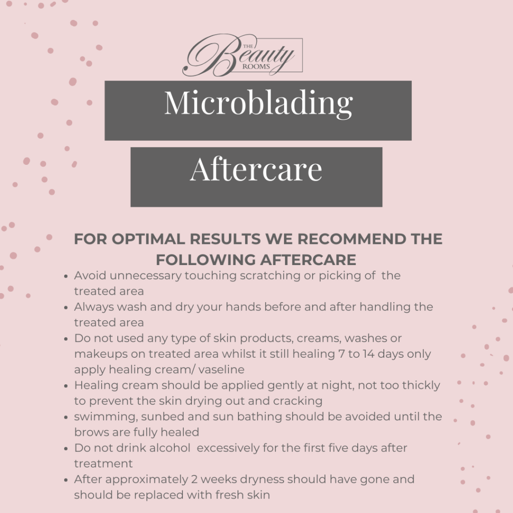 Microblading Aftercare - Beauty Rooms